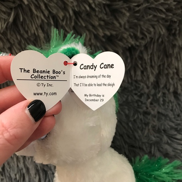 Ty | Toys | Beanie Boos Candy Cane Unicorn Rainbow Colour Eyes | Poshmark